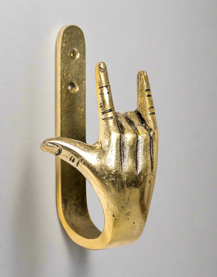 Antique Gold Rock On Hand Coat Hook – Tang & Co.