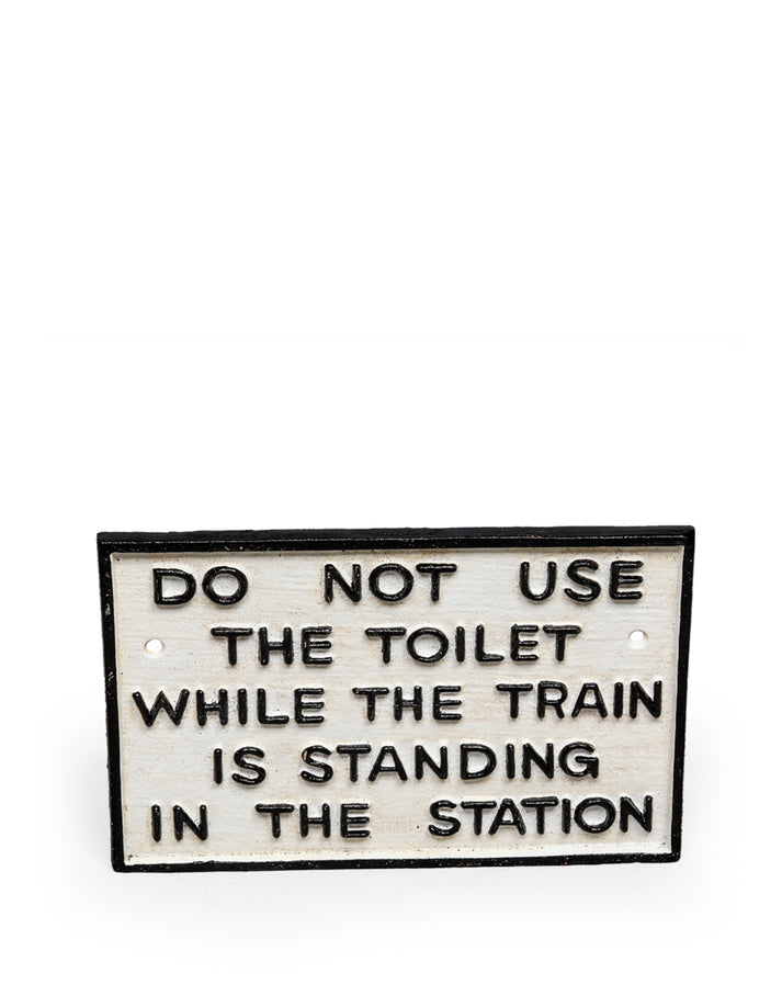 Cast Iron Antiqued Toilet Warning Sign – Tang & Co.
